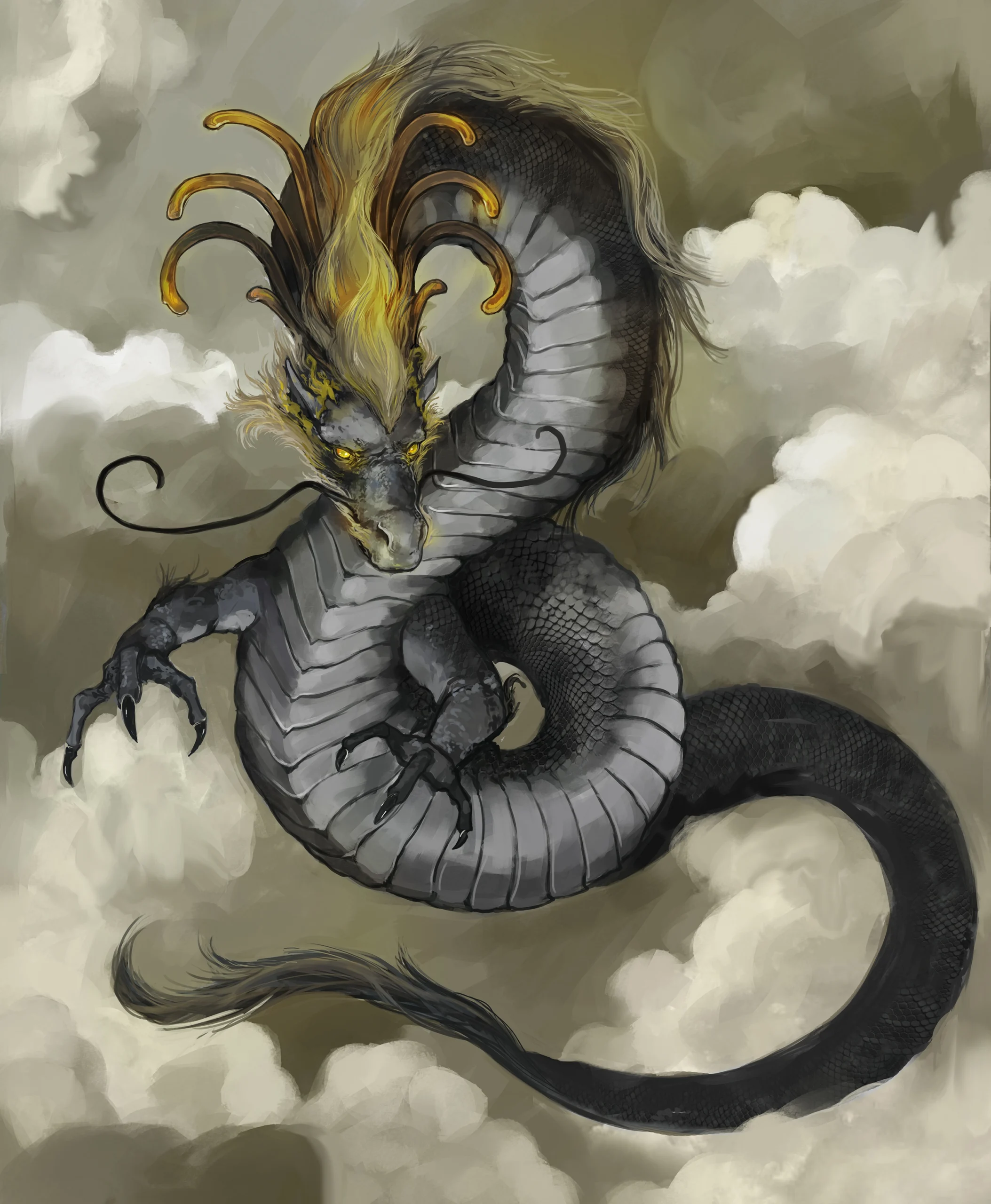 Dragón Long Wang de la Cultura China